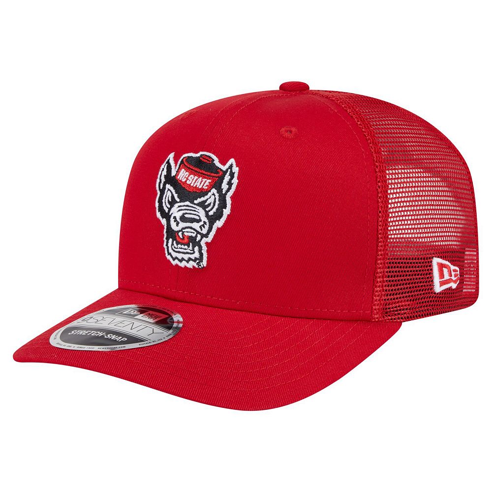 Men's New Era Red NC State Wolfpack Primary 9SEVENTY Trucker Stretch ...