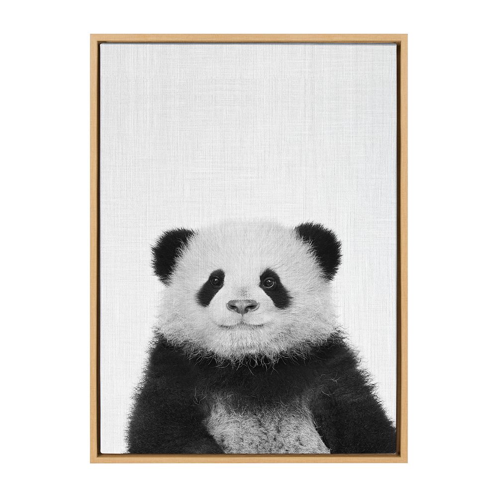 Sylvie Panda Framed Canvas by Simon Te of Tai Prints