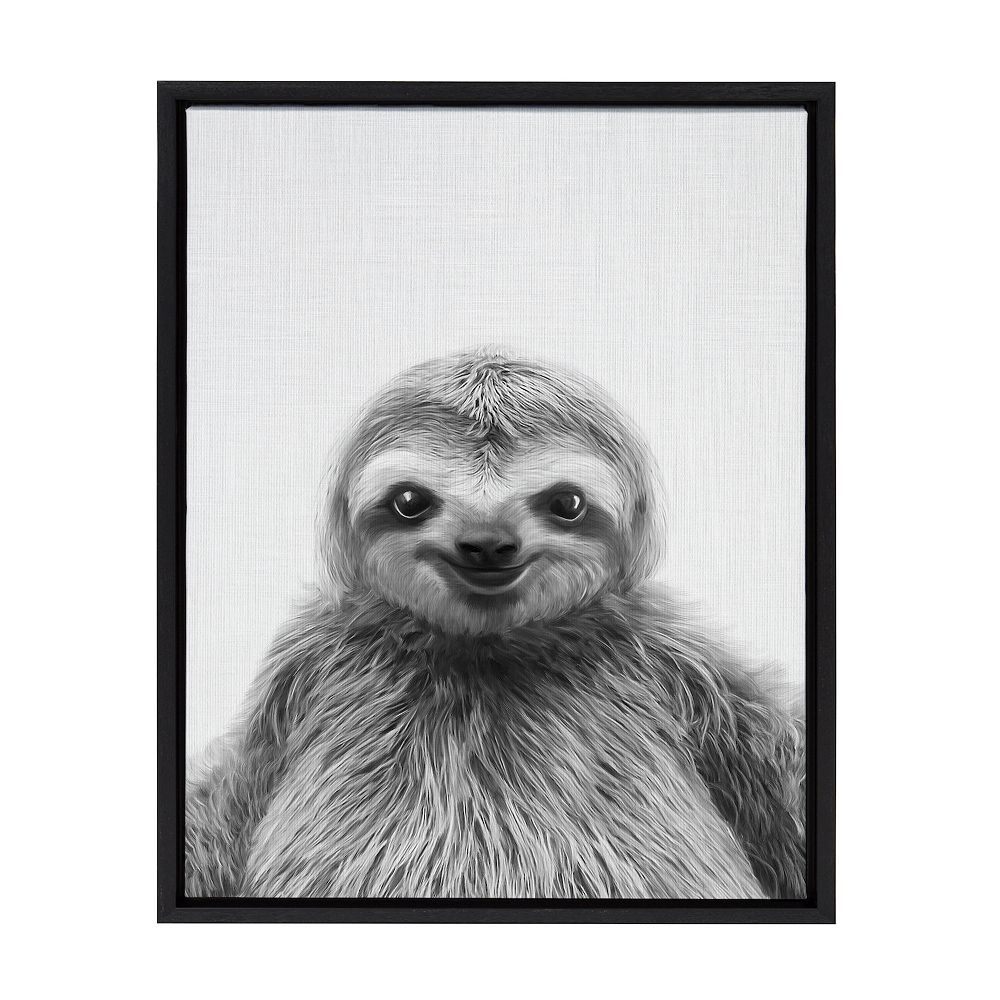Sylvie Sloth Framed Canvas by Simon Te of Tai Prints