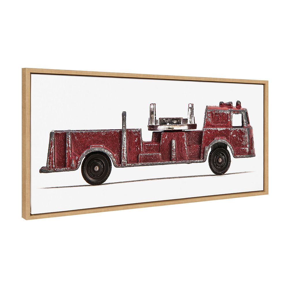 Sylvie Red Vintage Toy Fire Engine Framed Canvas by Saint and Sailor ...