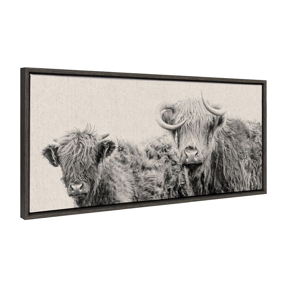 Sylvie Two Highland Cow Best Friends Framed Canvas by The Creative ...