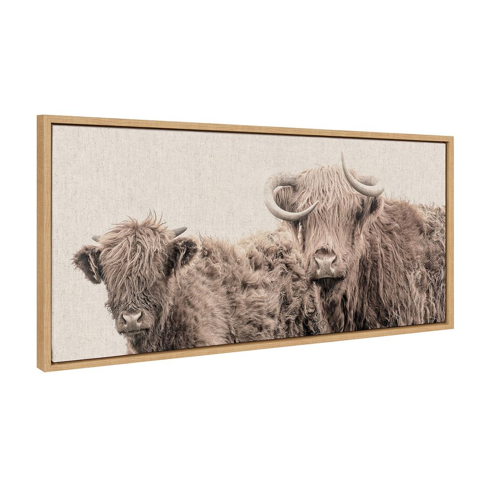 Sylvie Two Highland Cow Best Friends Framed Canvas by The Creative ...