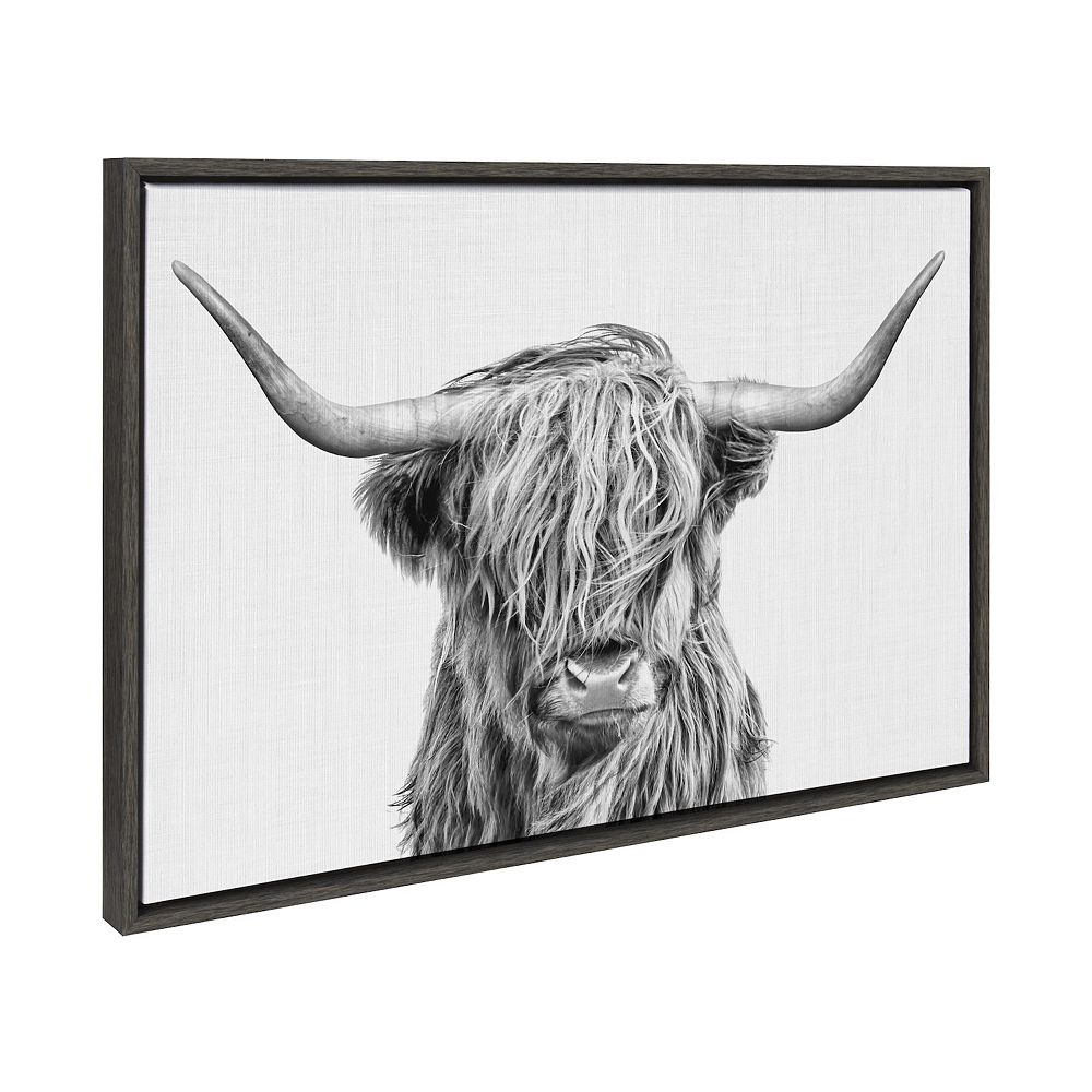 Sylvie Highland Cow 2 Framed Canvas by Simon Te of Tai Prints