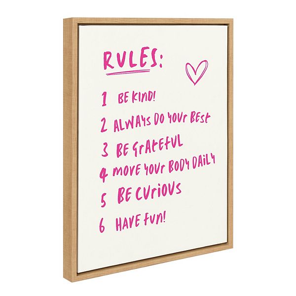 Sylvie House Rules Framed Canvas by Honey Island Studio