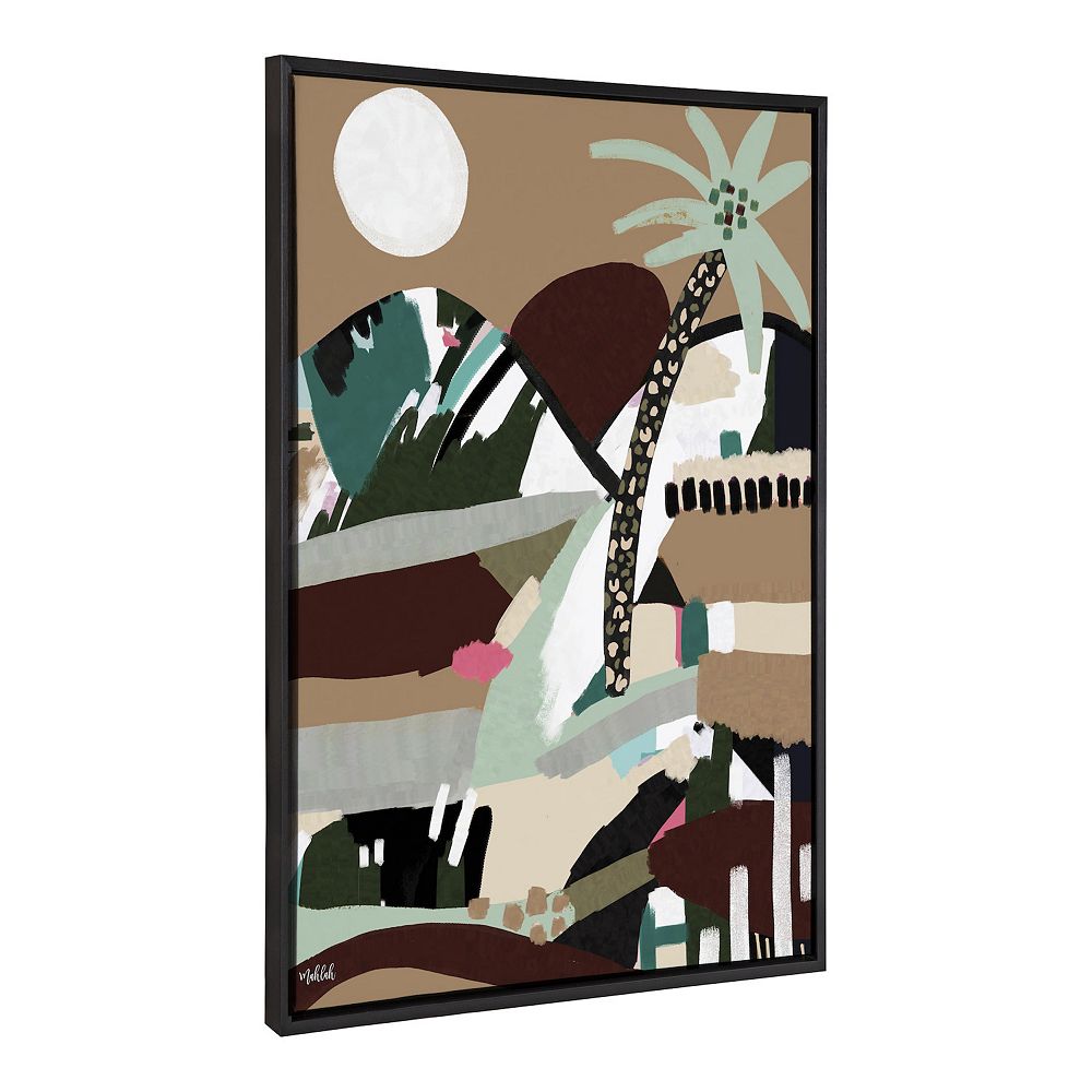 Sylvie Warm Offbeat Framed Canvas by Inkheart Designs