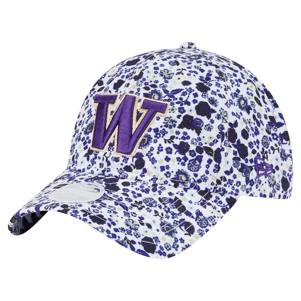 Women's New Era White Washington Huskies Blooming 9TWENTY Adjustable Hat