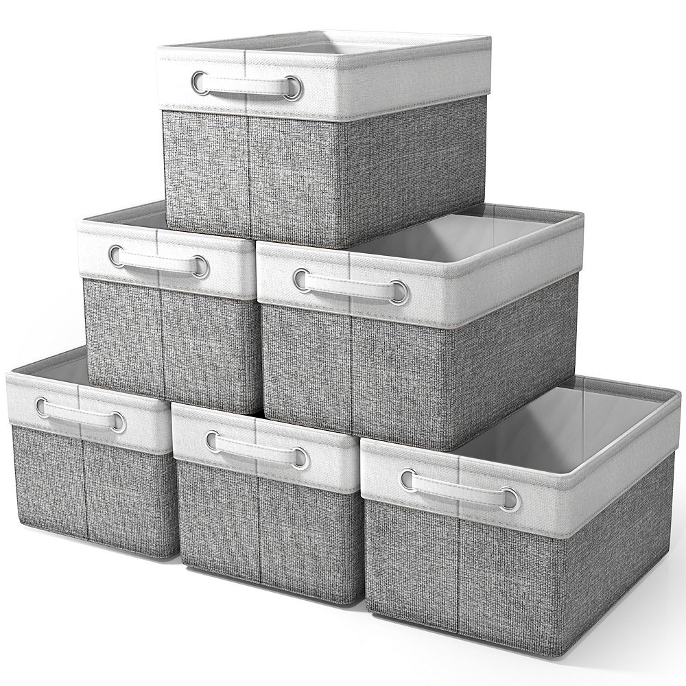 Sorbus 6 Pack 15" Collapsible Storage Bins with Handles - Perfect for ...