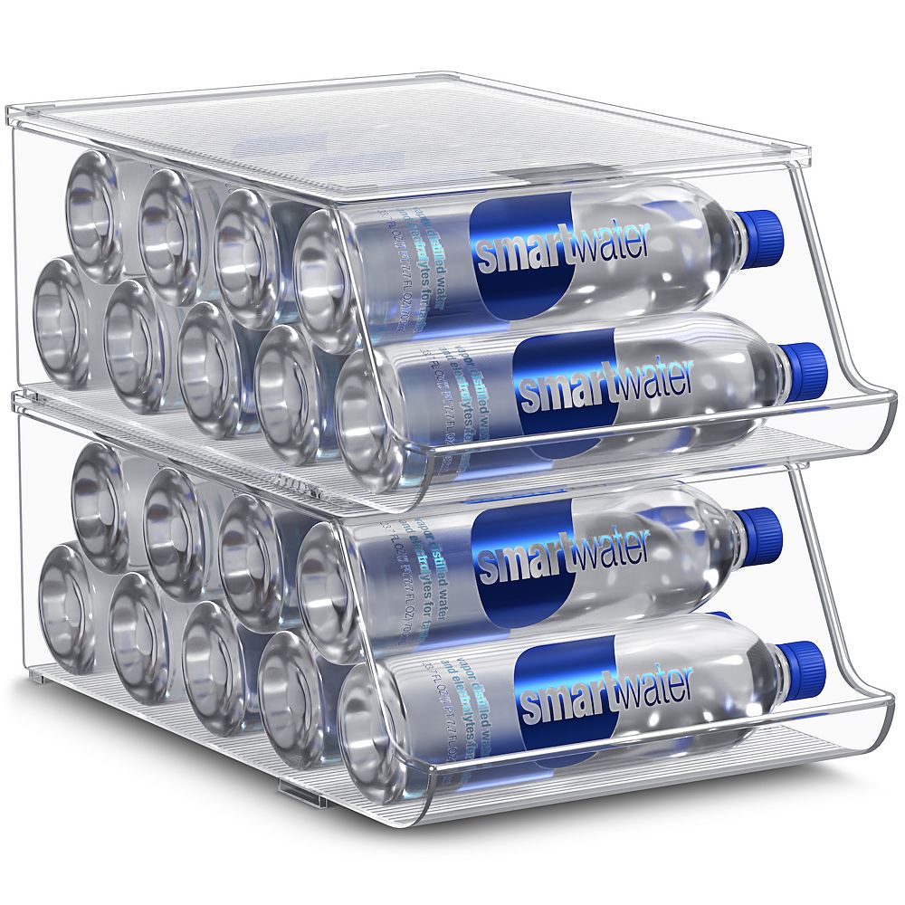 Sorbus Set of 2 Water Bottle Organizer Bins with Lids