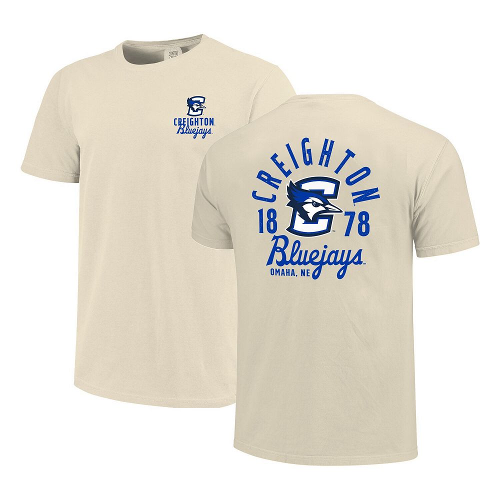 Men's Cream Creighton Bluejays Comfort Colors Mascot Overlay T-Shirt