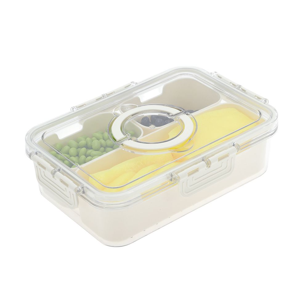 Rectangle Fridge Food Storage Containers 3 Compartment 9.25"x6.5"x2.56 ...