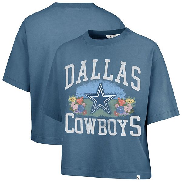 Women's '47 Navy Dallas Cowboys Florentina Montauk Cropped T-Shirt