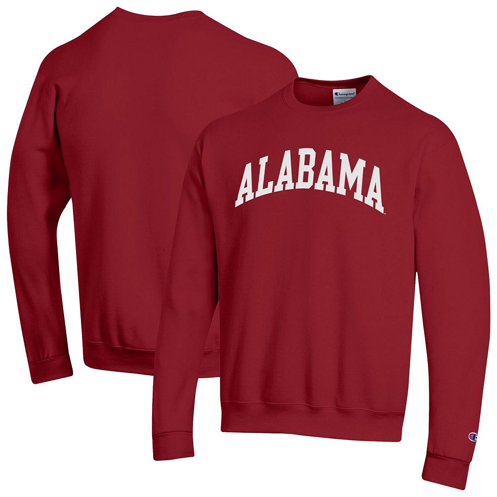 Men's Champion Crimson Alabama Crimson Tide Basic Arch Fleece Pullover ...