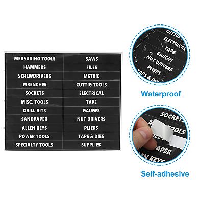 Tool Box Label Sticker, 6Pack Machine Organizer Decal Waterproof Tool ...