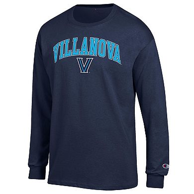 Men's Champion® Navy Villanova Wildcats Arch Over Logo Long Sleeve T-Shirt
