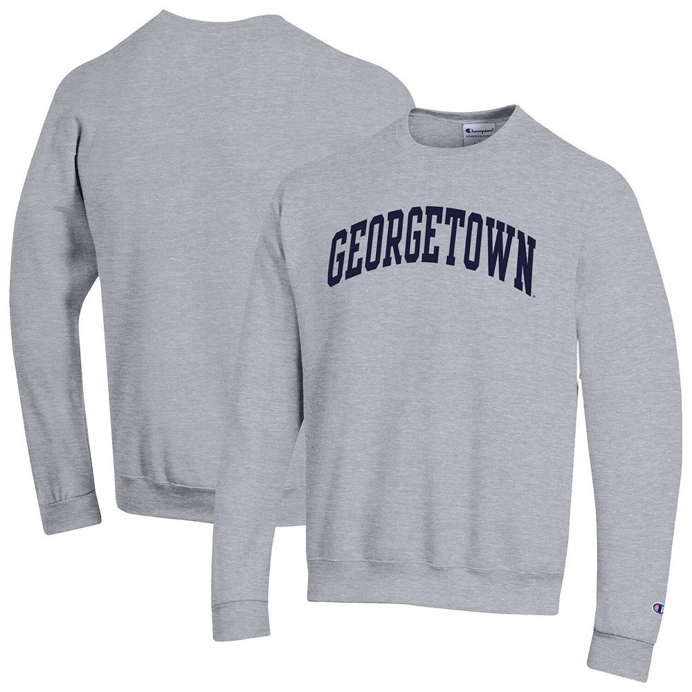 Men's Champion Heather Gray Georgetown Hoyas Basic Arch Fleece Pullover ...