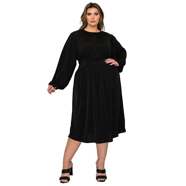 Plus Size Audrey Ruched Midi Dress