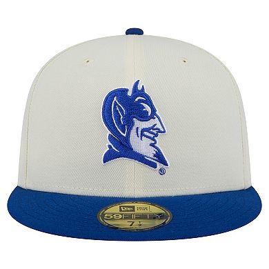 Men's New Era Cream Duke Blue Devils Chrome 59FIFTY Fitted Hat