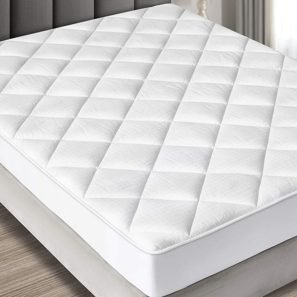 Maxi 100% Cotton Breathable Down Alternative Mattress Pad - White