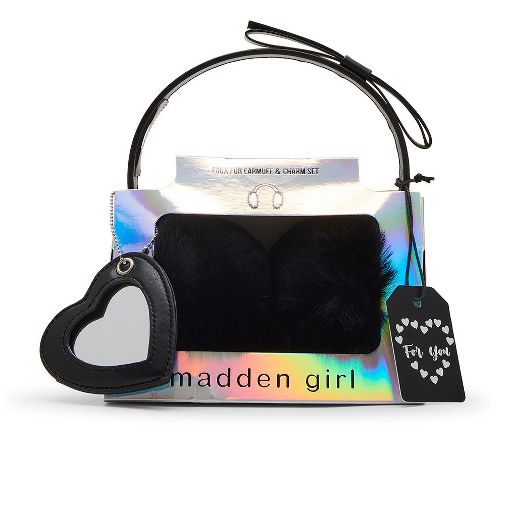 Women's madden girl Bow Band Earmuff & Charm Gift Set