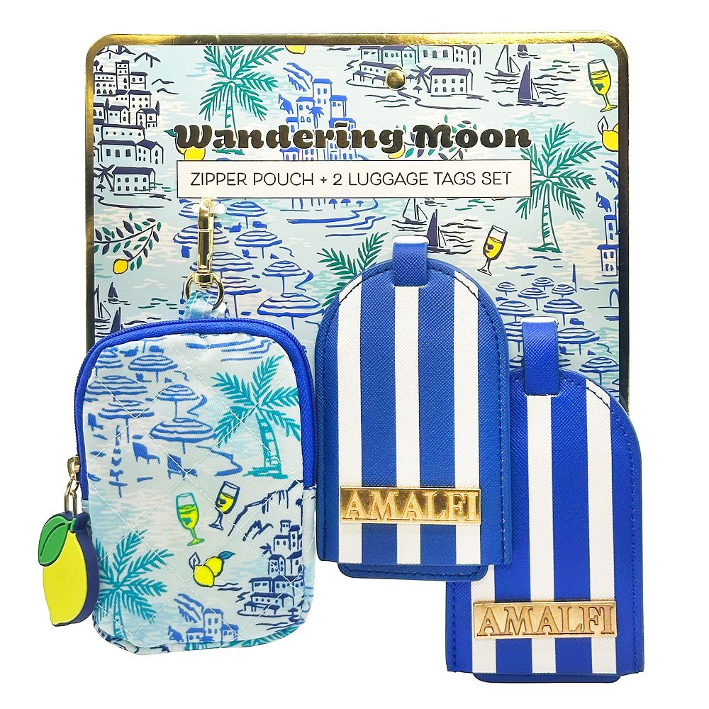 Wandering Moon Zipper Pouch 2-Pc. Luggage Tags Set