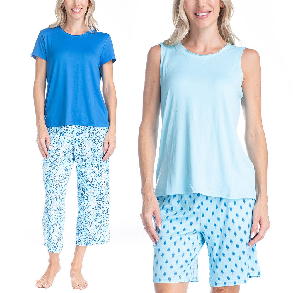 MUK LUKS All Mixed Up 4-pc. Pajama Top & Pajama Bottoms Set in Petite ...