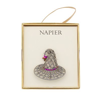 Napier Jet Tone Elevated Witch Hat Pin