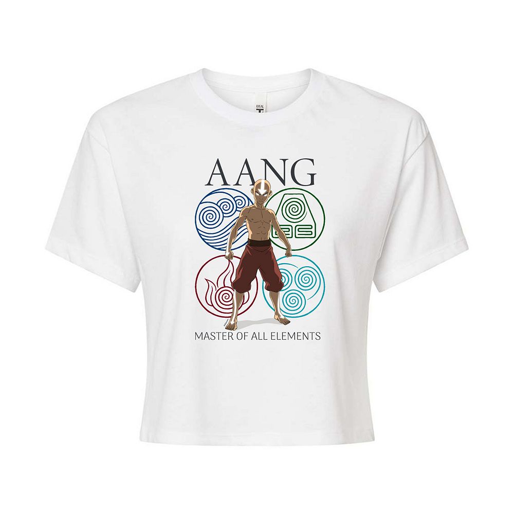 Juniors' Avatar: The Last Airbender Aang Master Of All Elements Cropped Tee