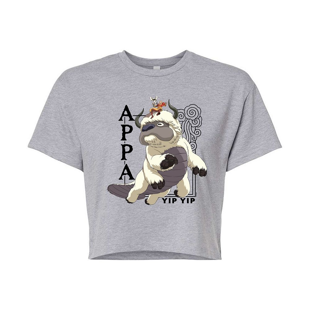 Juniors' Avatar: The Last Airbender Appa Yip Yip Cropped Tee