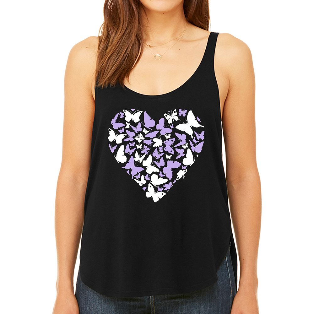 Butterfly Heart - Women's Premium Word Art Flowy Tank Top