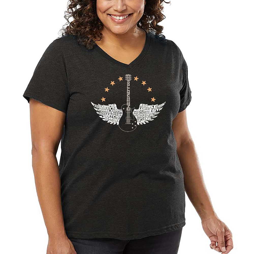 Country Female Singers - Women's Plus Size Word Art V-Neck