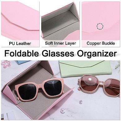 Foldable Glasses Case, Triangle Magnetic Sunglasses Case