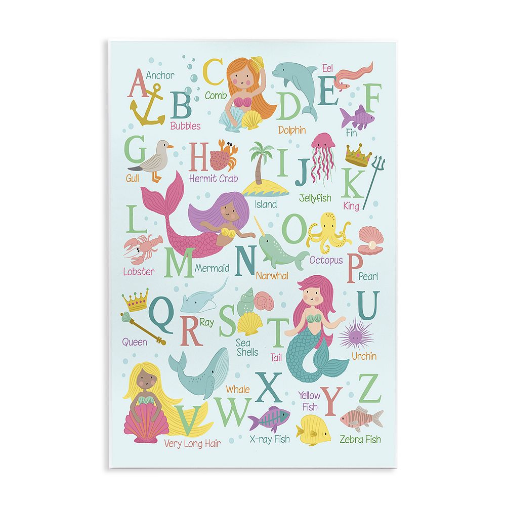 Stupell Home Decor Mermaid Alphabet Plaque Wall Art