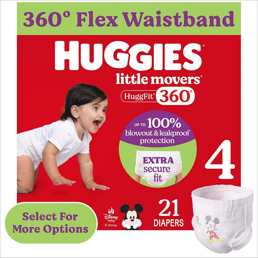 Huggies Babywear® Little Movers HuggFit 360 Degree Disposable Diapers ...