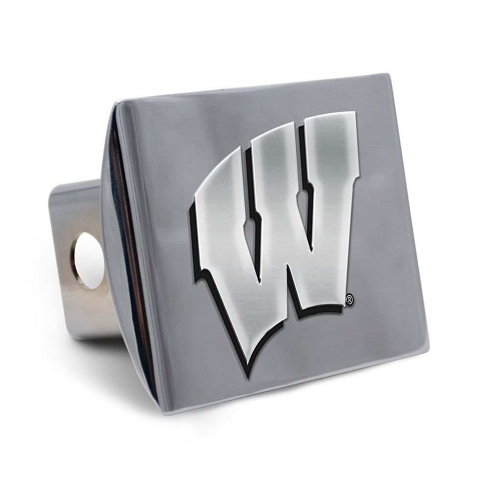 WinCraft Wisconsin Badgers Premium Metal Chrome Universal Hitch Cover