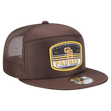 Men's New Era Brown San Diego Padres Split Panel 9FIFTY Trucker Snapback