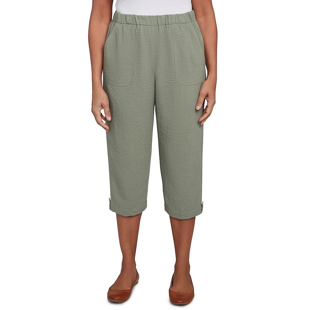 Women's Alfred Dunner Button Tab Cuff Patch Pocket Capris