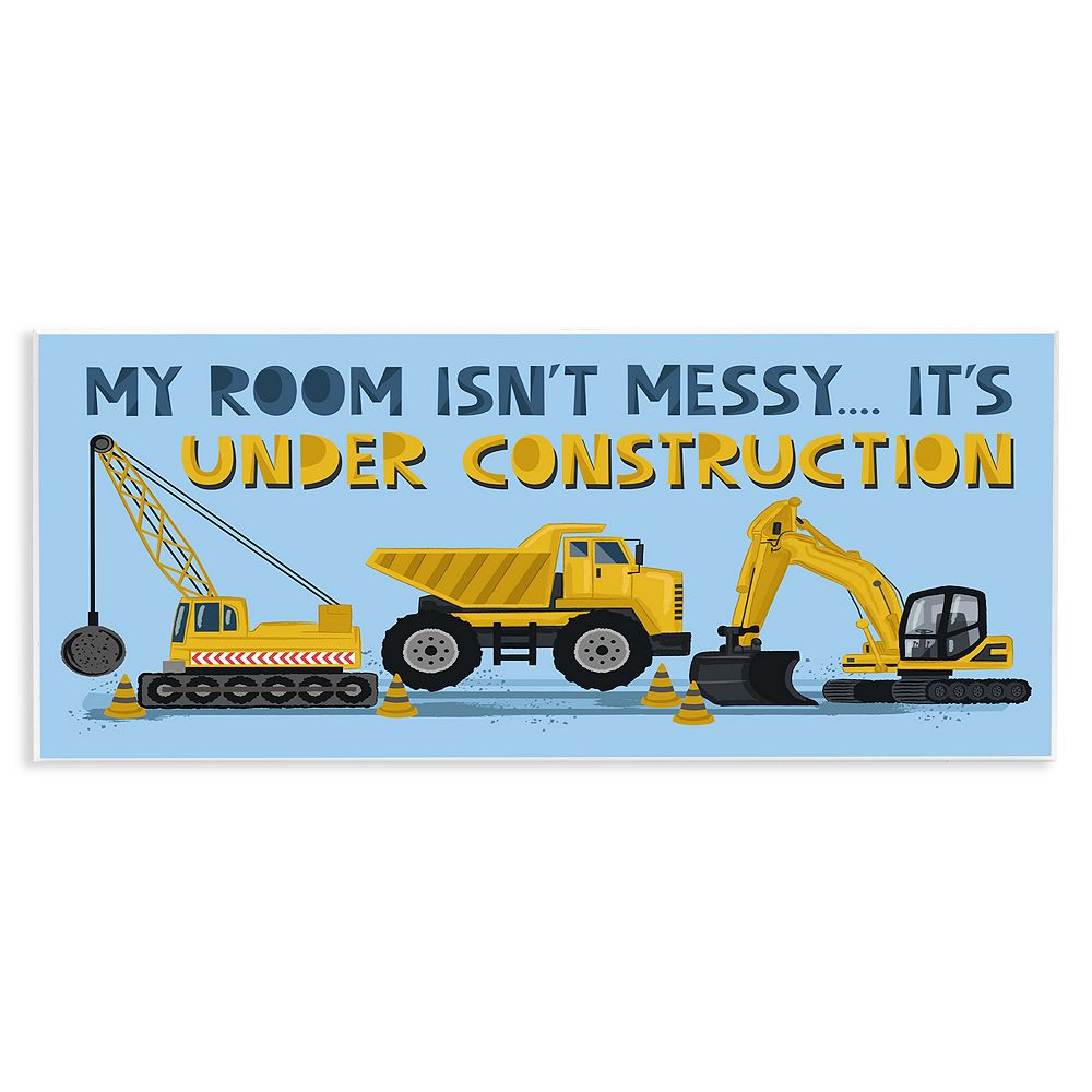 Stupell Home Decor Under Construction Vehicles Plaque Wall Art