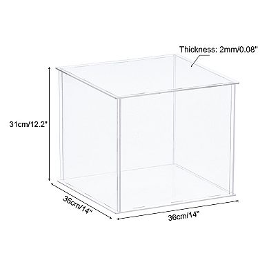 Clear Display Case, Acrylic Box Assemble Dustproof Box Showcase, 13 ...