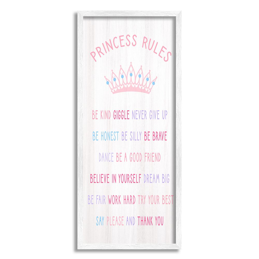 Stupell Home Decor Princess Rules Kids Wall Art