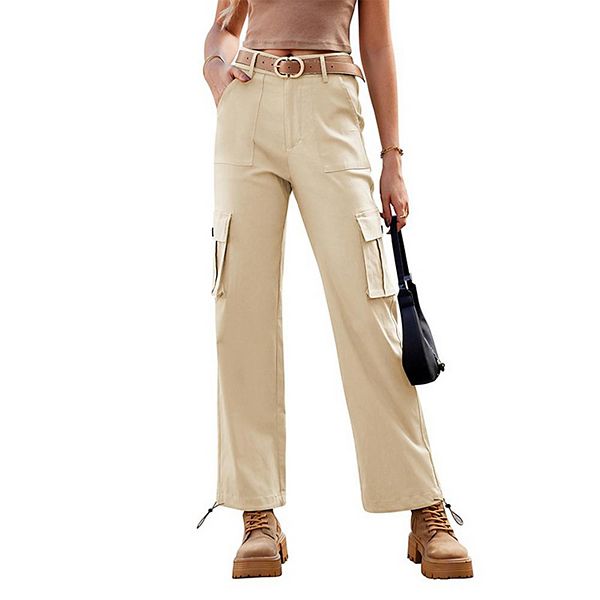 Women Sportswear Low Rise Cargo Pants Wide Leg Travel Hiking Pants Teen ...