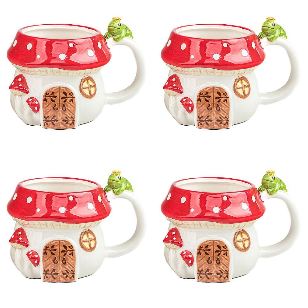 10 Strawberry Street Toadstool Cottage 4-pc. Mug Set