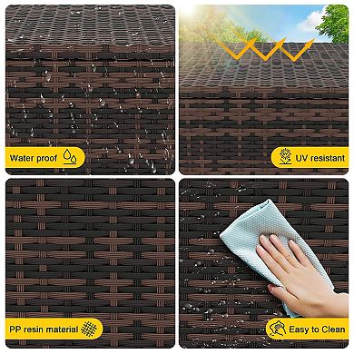 80 Gallon Waterproof PE Rattan Outdoor Storage Box with Handles and ...