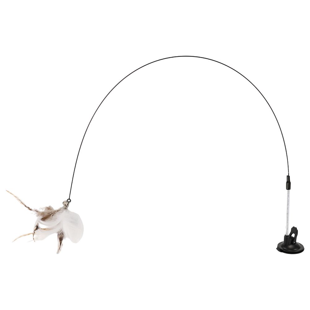 Cat Teaser, Cat Teaser with Suction Cup and Bell, Fluffy Plume Teasing ...