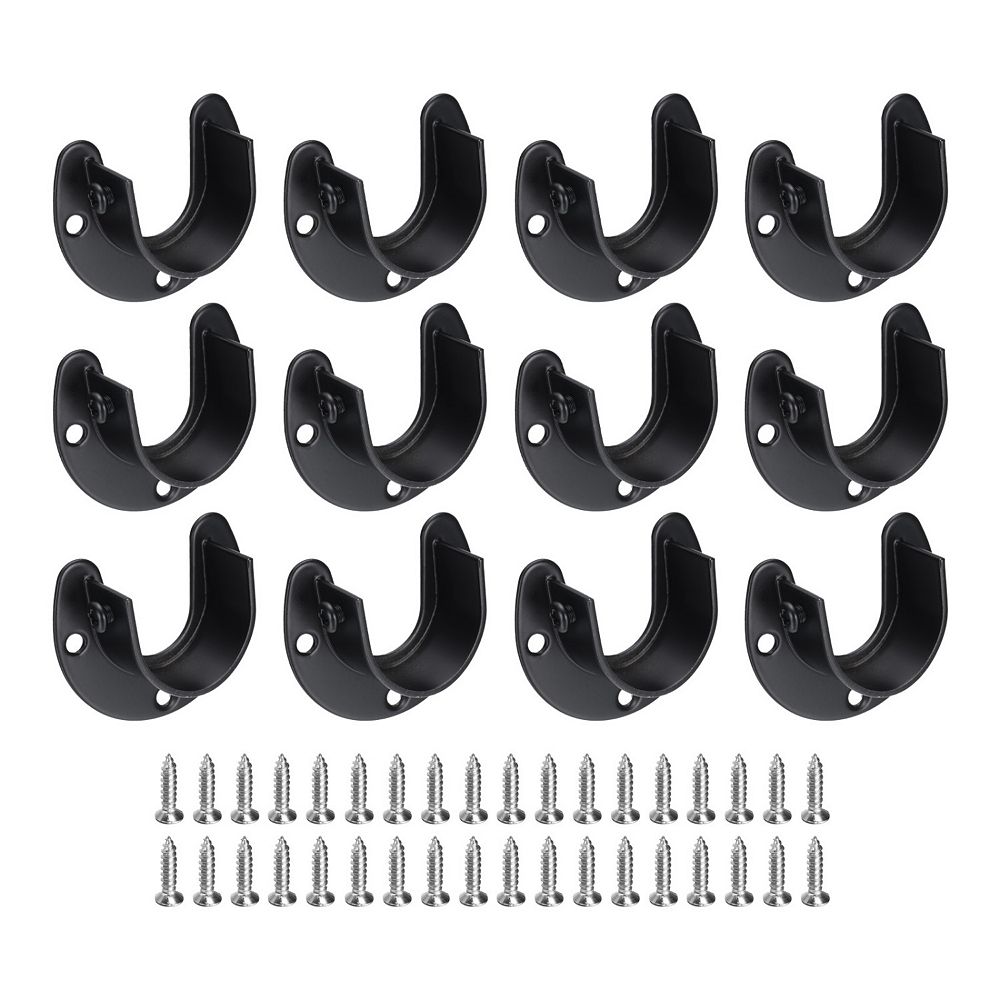 12Pcs Stainless Steel Closet Rod Brackets, U-Shaped
