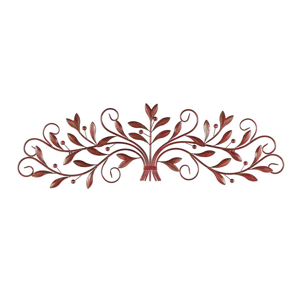 Stella & Eve Metal Long Scrolled Wall Decor with Beaded Accents