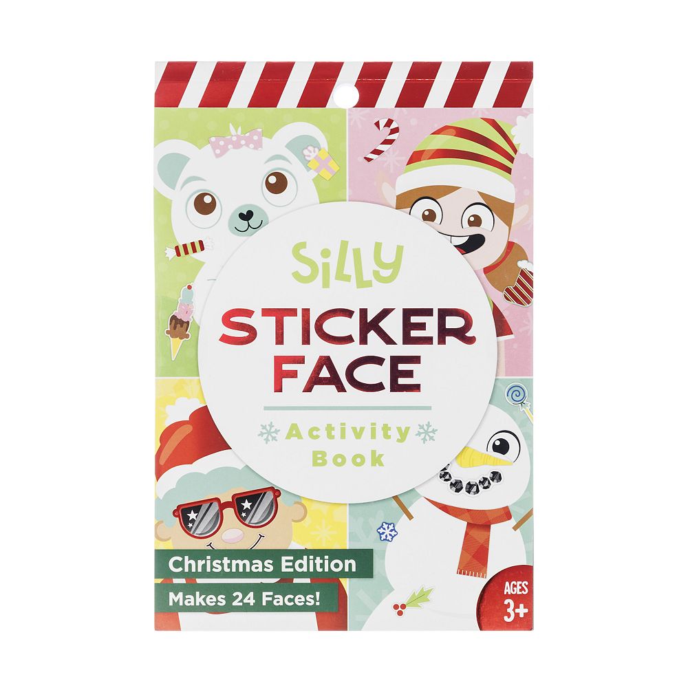 Pulsar Silly Face Sticker Activity Book Christmas Edition Makes 24 Faces