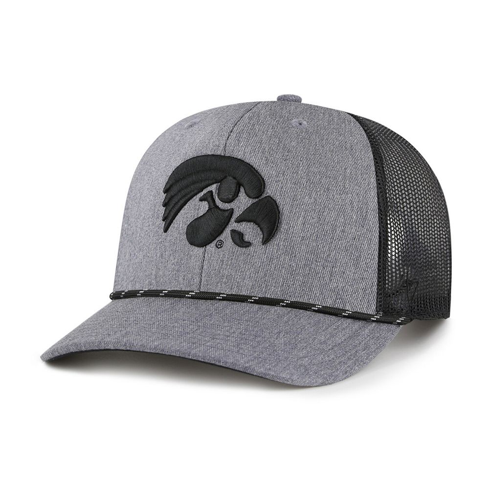 Men's '47 Gray Iowa Hawkeyes Carbon Rope Adjustable Hat