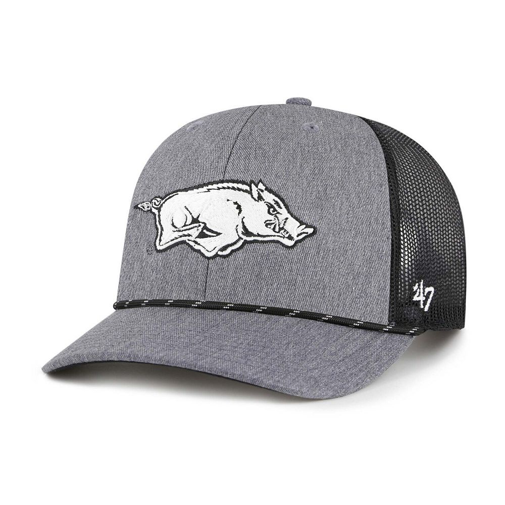 Men's '47 Gray Arkansas Razorbacks Carbon Rope Adjustable Hat