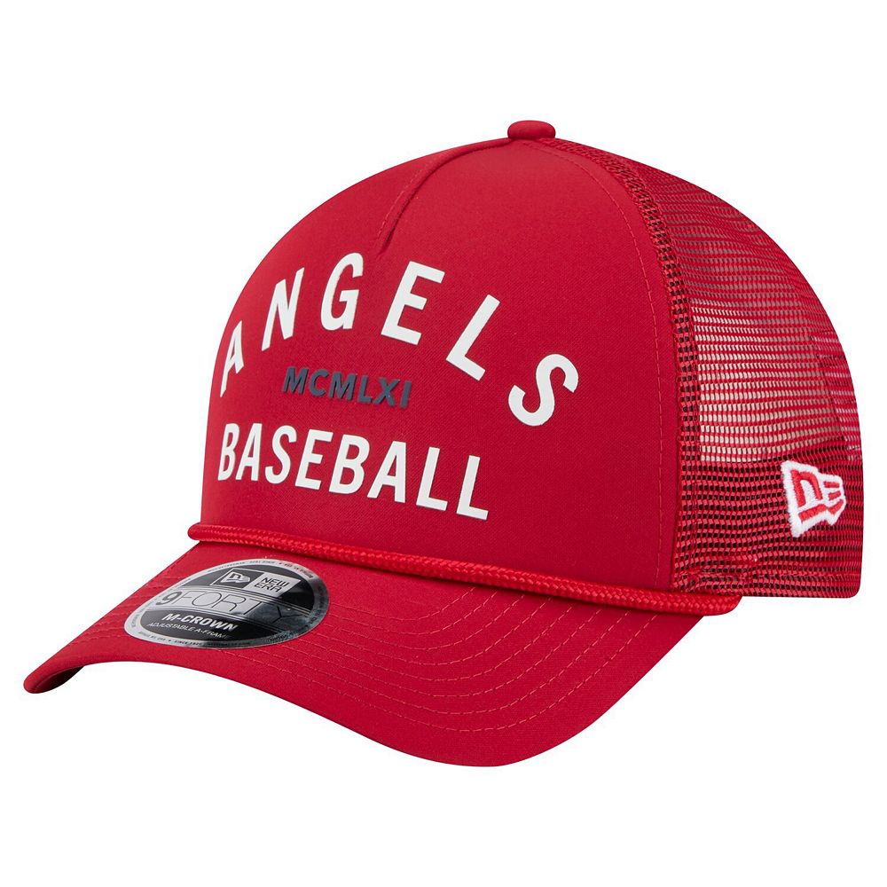 Men's New Era Red Los Angeles Angels Minimalist 9FORTY A-Frame ...