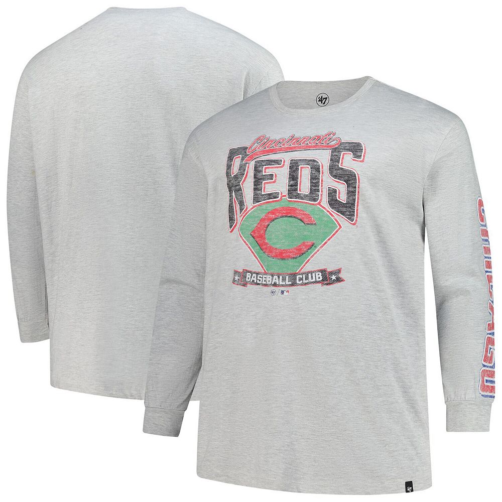 Men's '47 Gray Cincinnati Reds Big & Tall Distressed Franklin Long ...